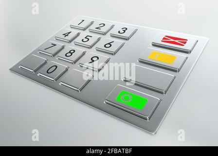 Atm machine keypad with numbers 3D illustration Stock Photo - Alamy
