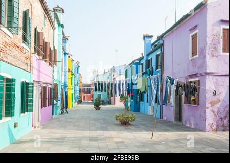 clothes hanging in the sun of burn in venire Stock Photo - Alamy
