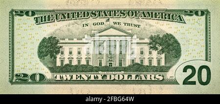 backside of usa banknote 100 american dollars on isolated white ...