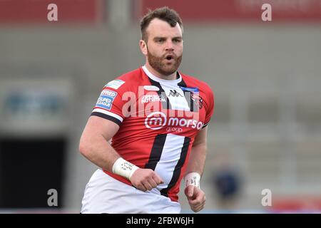 Greg Burke (16) of Salford Red Devils in action during the game Stock ...
