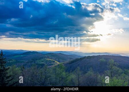 Tullnerbach: Wienerwald, Vienna Woods, view to the West from lookout ...