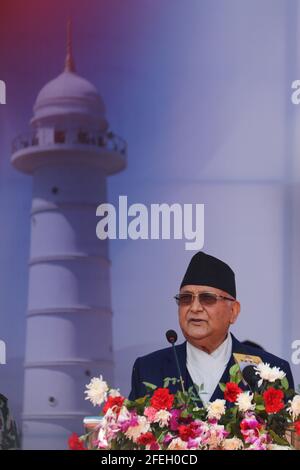 Kathmandu, NE, Nepal. 24th Apr, 2021. Media personnel gather at the ...