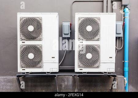 External condenser units for air conditioning installation Stock Photo ...