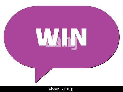 WIN-WIN text written in a violet speech bubble stamp Stock Photo - Alamy