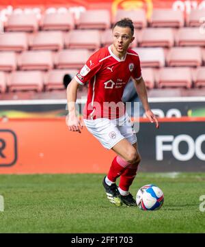 Barnsley, UK. 24th Apr, 2021. Paul Warne manager of Rotherham United ...