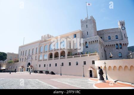 A general view shows the Palace Princier of Monaco, on April 24, 2021 ...