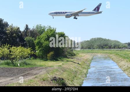 Fiumicino, Lazio. 24th Apr, 2021. Boeing 777ER Emirates airline ...