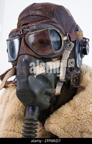 Helmet and oxygen mask of a military pilot Stock Photo - Alamy