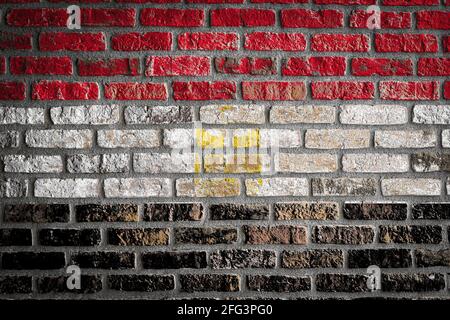 National flag of Egypt depicting in paint colors on an old brick wall ...