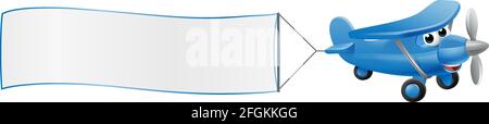 Airplane Pulling Banner Cartoon Character Stock Vector Image & Art - Alamy