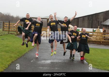Maybole, Ayrshire, Scotland, UK. 29 Jan 2019. A group of men all under ...