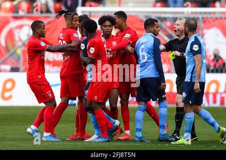 ENSCHEDE, NETHERLANDS - APRIL 3: Players FC Twente after during the ...