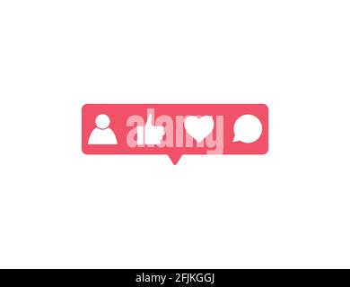 Like, follow, comment icon on white background. Vector illustration ...