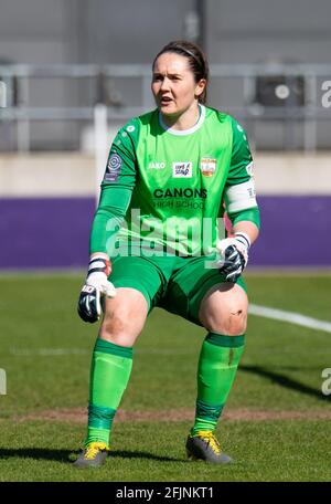 Sarah Quantrill of London Bees during the pre-match warm-up during FA ...
