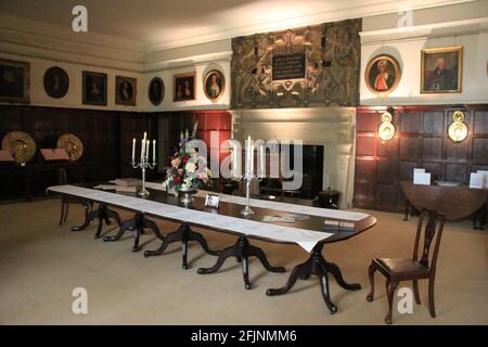 The Dining Room at Hardwick Hall, Derbyshire. Hardwick Hall was built ...