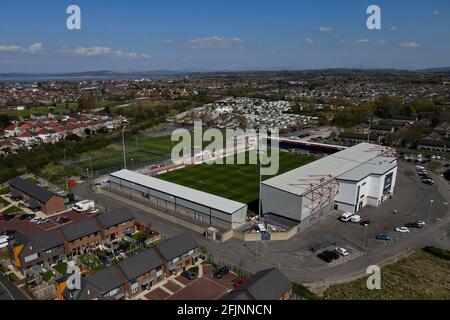 An aerial view of the Mazuma Stadium, Morecambe Stock Photo - Alamy