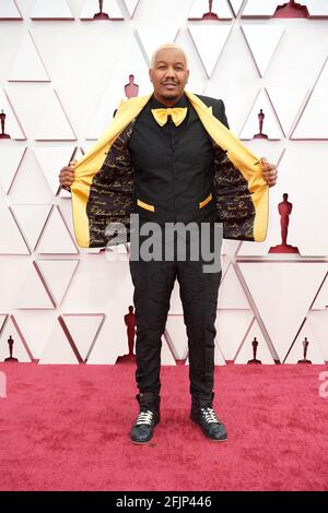 Travon Free arrives at the Oscars on Sunday, April 25, 2021, at Union ...