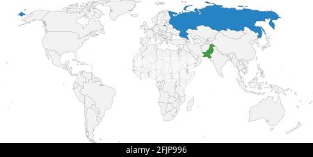 Location of Pakistan on the world map, marked with Pakistan flag pin ...