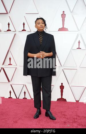 Janice Duncan arrives at the Oscars on Sunday, April 25, 2021, at Union ...