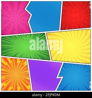 Comic book radial lines collection. Comics background with motion ...