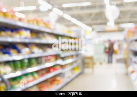 blur background with bokeh of Supermarket store Stock Photo - Alamy