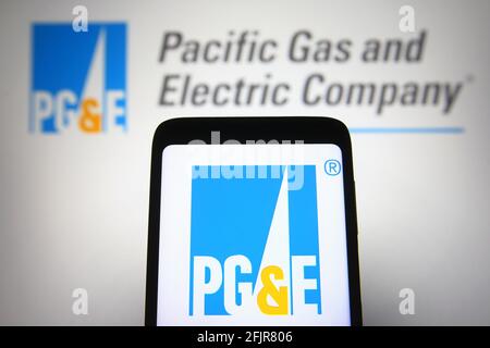 Pacific Gas and Electric Company sign and logo near customer service ...