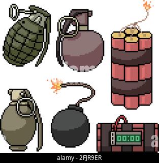 bomb pixel art Stock Vector Image & Art - Alamy