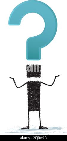 thinking question mark stick figure man isolated Stock Vector Image ...