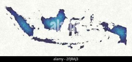 Colorful Indonesia map Stock Photo - Alamy