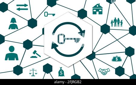 Concept of legacy with connected icons Stock Photo - Alamy