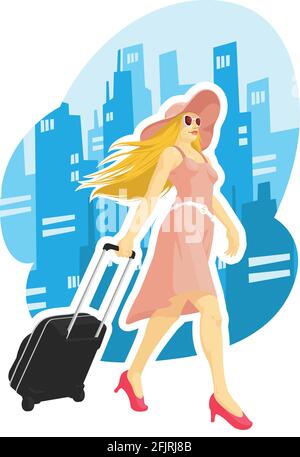 Tourist girl cartoon design, Travel trip vacation tourism and journey ...
