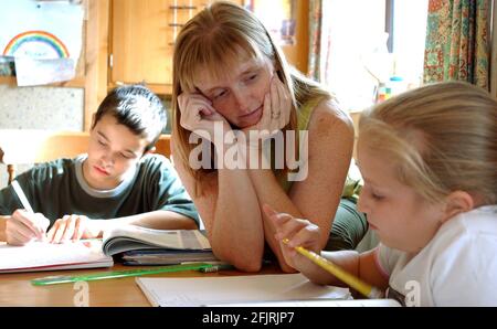 Elspeth Bright with her children, all of who she teaches from home.8 ...