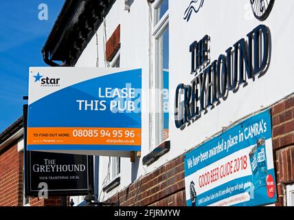 The Greyhound pub, in the village of Riccall, North Yorkshire, England ...