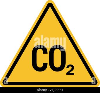 CO2 warning sign carbon dioxide gas ventilate this area safety symbols concept vector ...