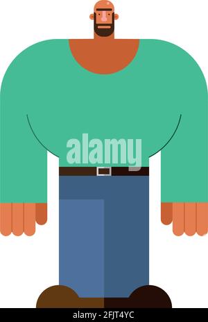 young afro strong man character Stock Vector Image & Art - Alamy