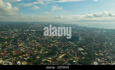 Davao city with modern buildings, business centers on the island of ...