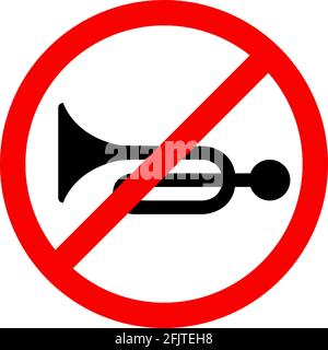 No horn traffic sign icon, flat style Stock Vector Image & Art - Alamy