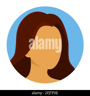 Profile of beautiful young woman without background in minimalistic ...