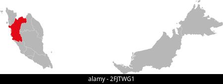 Perak map vector illustration. Malaysian city. State in Malaysia Stock ...