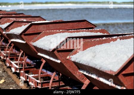 Dominican Republic, southern region, Las Salinas salt mine on the ...