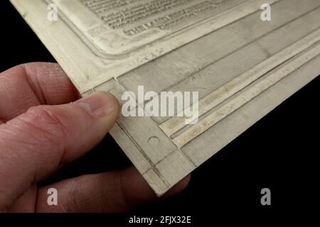 A flong, created as part of the newspaper printing process for The ...