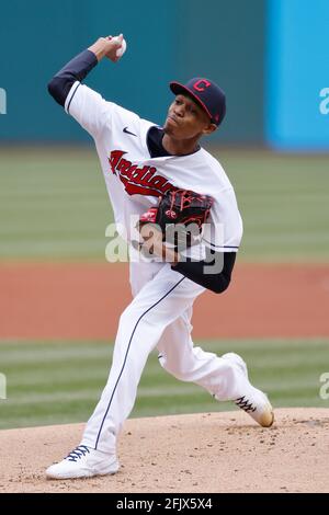CLEVELAND, OH - APRIL 25: Triston McKenzie (24) of the Cleveland ...