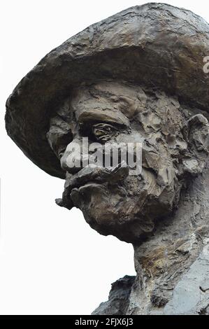 Statue of Ion Luca Caragiale outside the National Theatre Bucharest ...