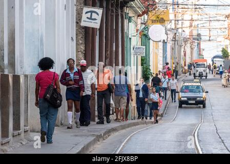 Lifestyle of Cuban people in Santiago de Cuba city, Cuba. The year 2016 ...