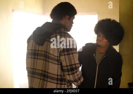 SNOWFALL, (from left): Isaiah John, Malcolm M. Mays, Damson Idris ...