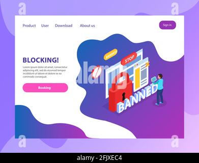 Internet website blocking abusive users ip addresses flat landing page ...