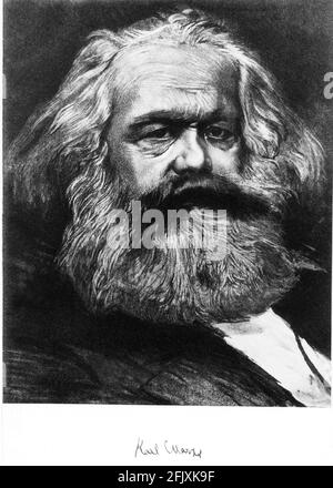signature of Karl Marx (1818 - 1883) German philosopher, economist ...