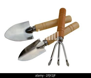 A group of farming tools on a wooden board Stock Photo - Alamy