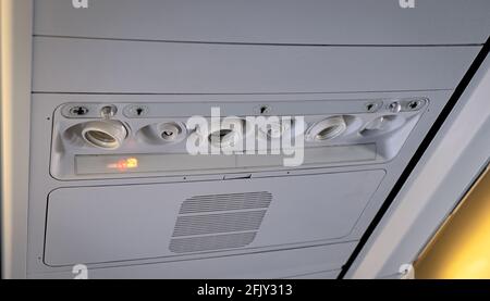 Passenger control panel in the aircraft cabin - airflow lighting and ...