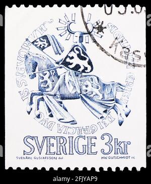 Sweden - CIRCA 1976: stamp printed by Sweden, shows King Carl XVI ...